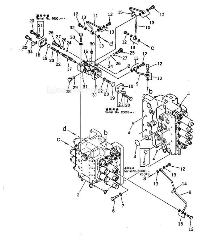 Komatsu 709-79-12101 hidraulični razvodnik za Komatsu PC200-3 PC220-3 bagera