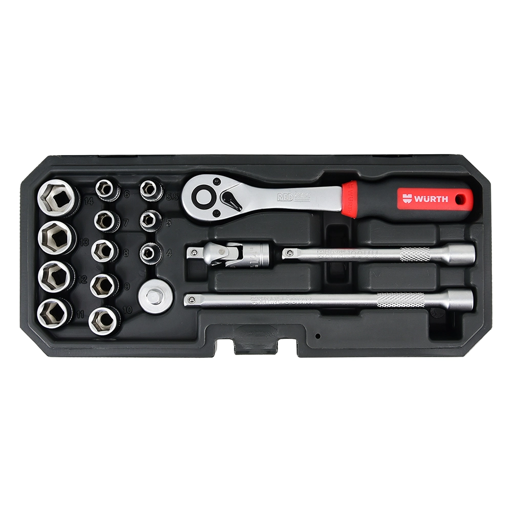 Set Red Stripe nasadnih ključeva 1/4''6ugaoni, 17 kom