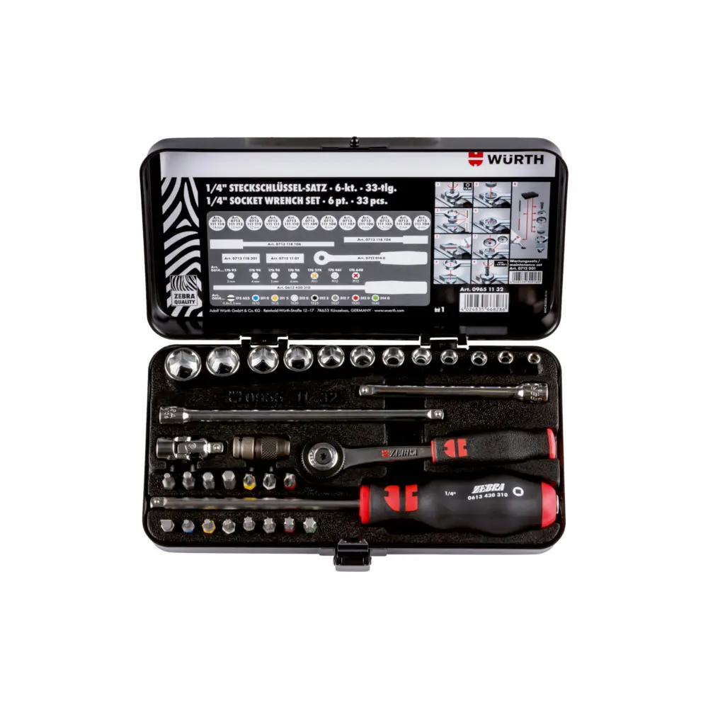 Set ZEBRA nasadnika 1/4" , 6-ugaoni, OK 4-14, 32 komada.