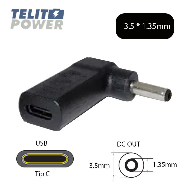 Laptop adapter za napajanje - DC konektor USB-C na 3.5x1.35mm