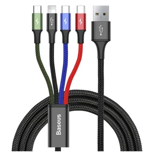 Baseus kabl 4u1 2*c/1*IOS/1*Micro 3,5A 1,2m crna