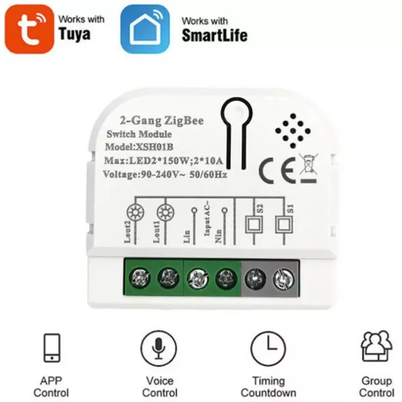 SMART-2GANGTuya Wifi DIY Self-locking daljinski upravljac Smart Switch relejni modul DC 5V/7-32V AC