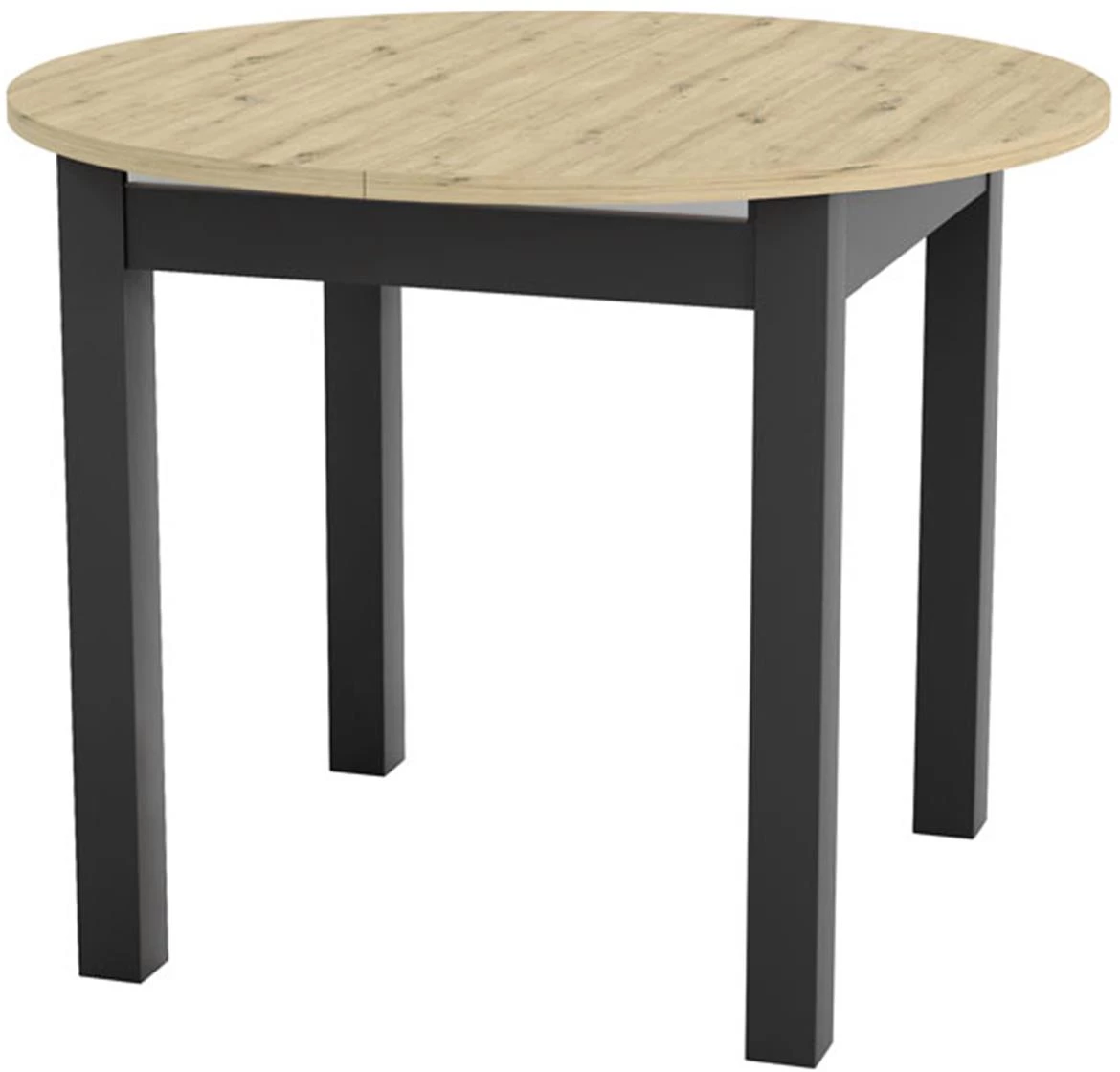 Aurora produživi sto 96x96x76 cm hrast/crna