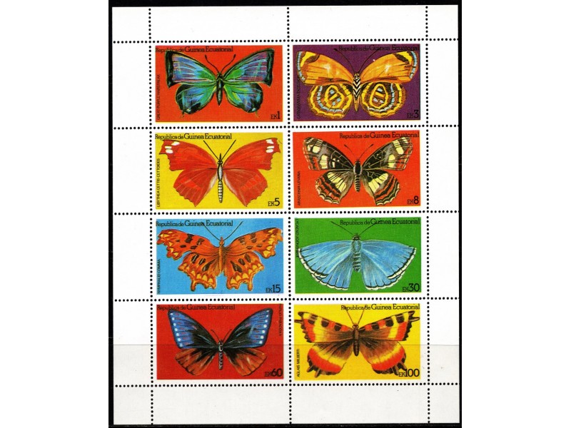 Guinea Equatorial 1979. Fauna, Leptiri