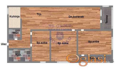 Odličan četvorosoban stan na Socijalnom -87m2