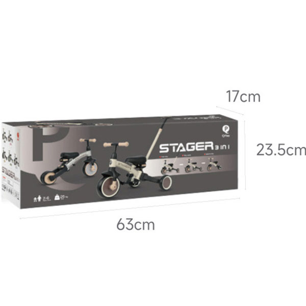 Tricikl sa ručkom Stager zeleni Qplay 41312073