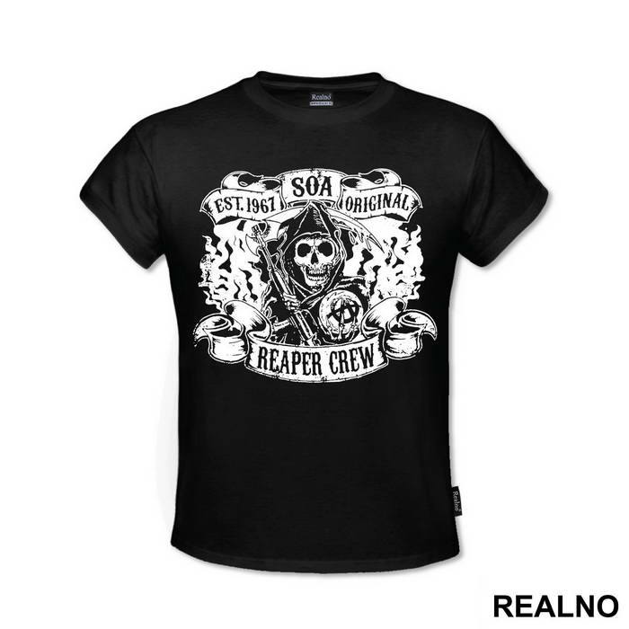 OUTLET - CRNA MUŠKA MAJICA VELIČINE XL - SONS OF ANARCHY