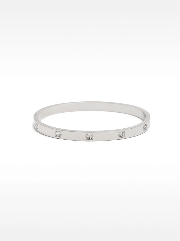 STAINLESS STEEL RIGID BRACELET WITH CRYSTALS