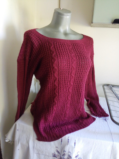 Bordo dzemper 3 pletenice S/M