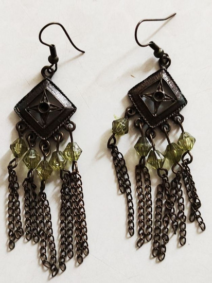 Vintage u boho stilu nausnice metal kristali