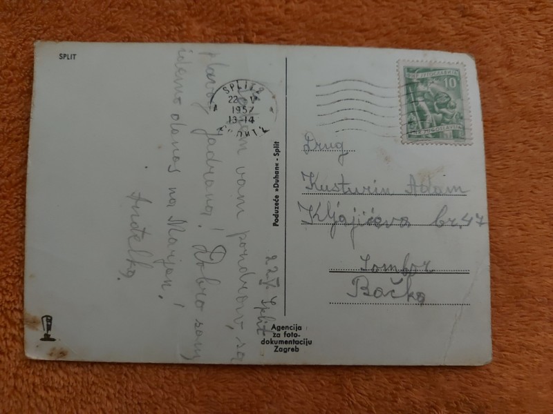 Stara razglednica SPLIT 1957