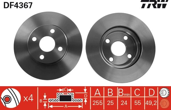 Kočioni disk TRW DF4367
