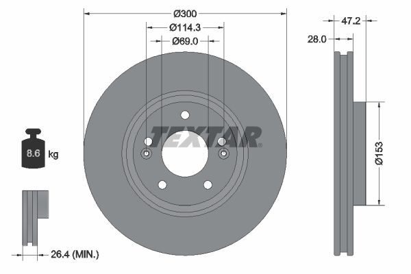 Kočioni disk TEXTAR 92166503