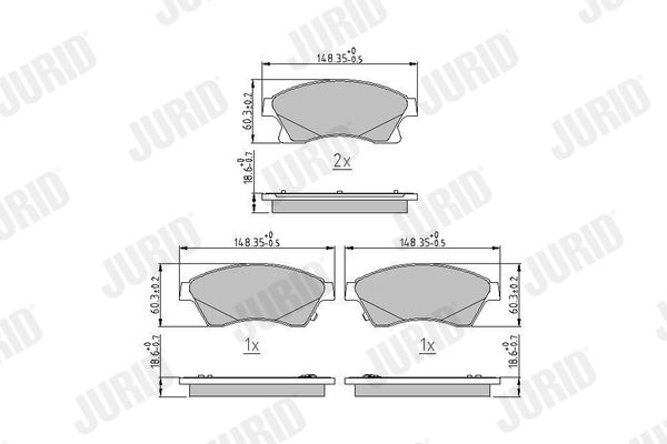 Komplet pločica, disk-kočnica JURID 573332J