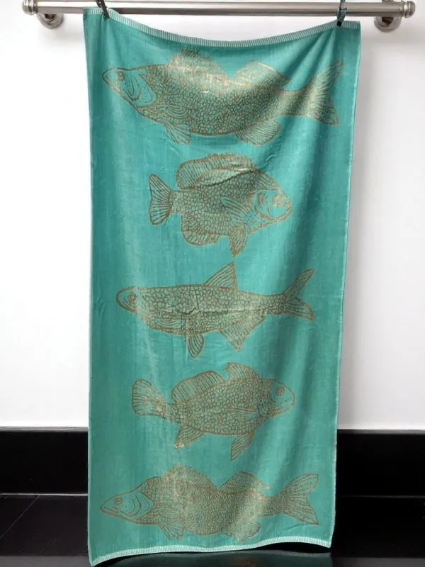 Plažni peškir “Fish” – 90×174 cm, 100% pamuk B9