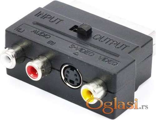 Scart adapter na tri činča + S video