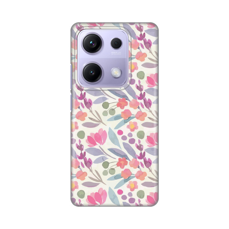 Zastitna silikonska maska (futrola) PRINT - Xiaomi Redmi Note 14s Watercolor Flowers