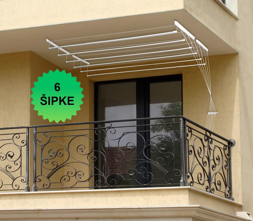 Plafonska sušilica za veš sa 6 šipki, 53x160cm