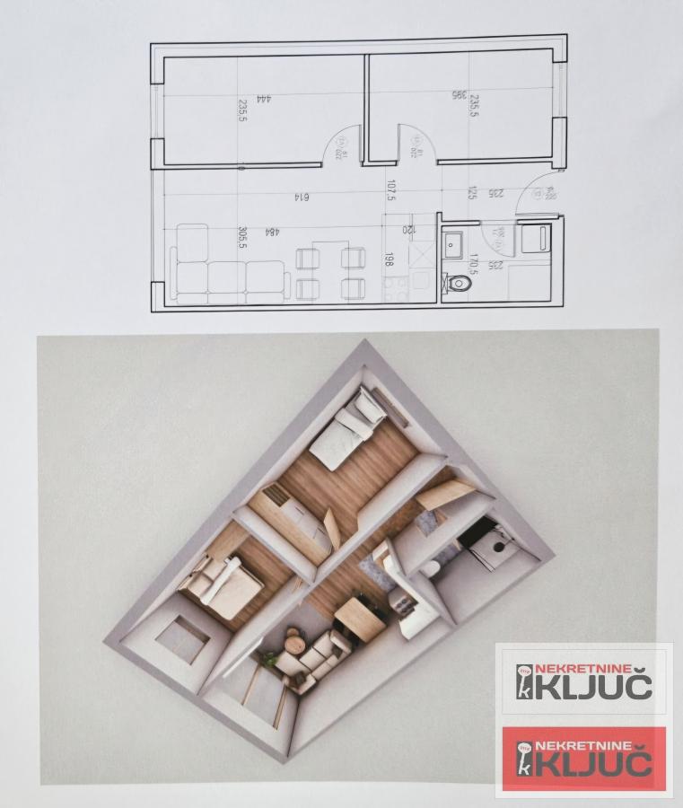 NAJLON PIJACA, 44m2, Dvoiposoban, Izgradnja