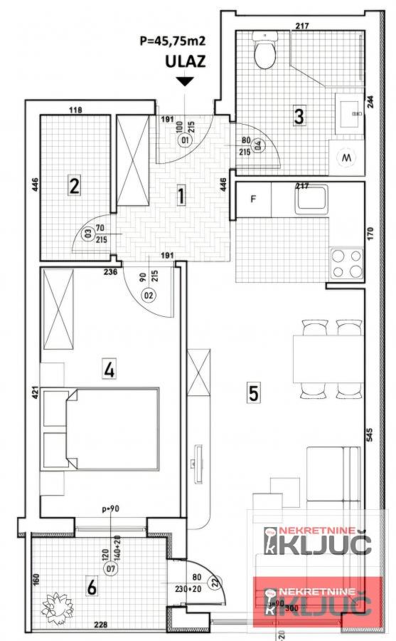 SOMBORSKI BULEVAR, 47m2, Dvosoban sa pdv, Izgradnja