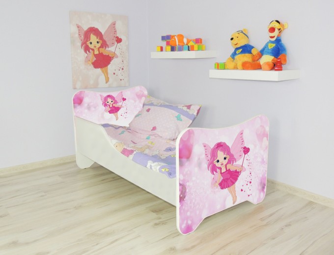 Serija Happy Kitty-Little Fairy Dečiji Krevet Sa Dušekom I Letvicama
