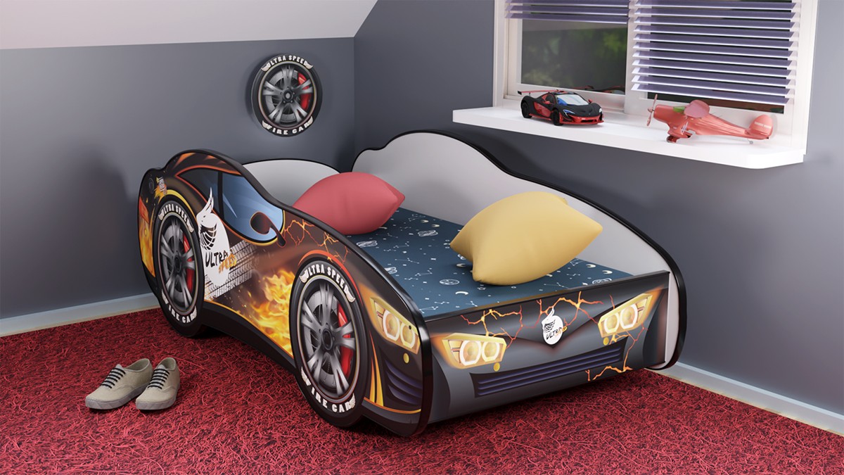 Serija Racing Car-Story Ultra Speed Dečiji Krevet Sa Dušekom I Letvicama160x80cm