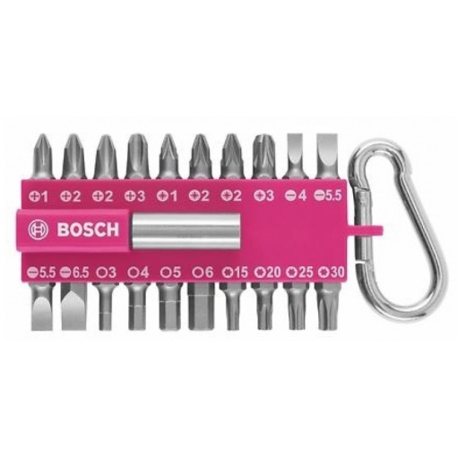 Bosch Displej 21-delni set bit kopča fuchsia, 2607012000