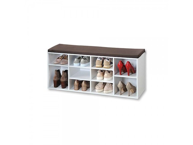 Kesper KSP15910 DRVENI CIPELARNIK BELI SA JASTUKOM ZA SEDENJE 103,5X48X29,5CM