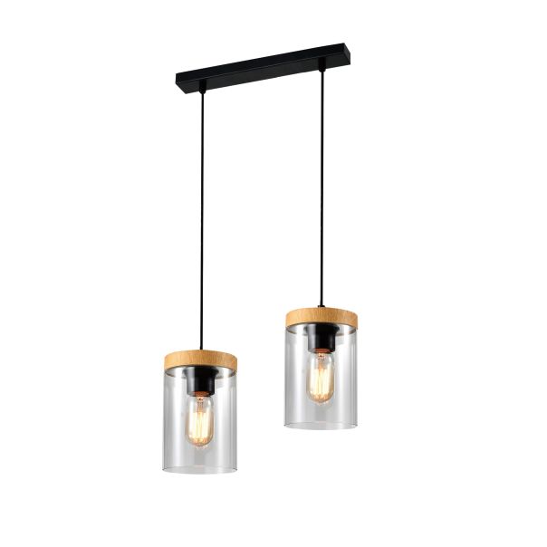 Wels Visilica Crna + Drvo 2x40W E27