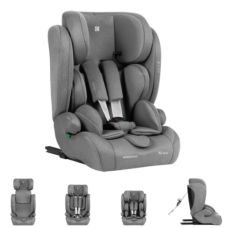 Kikka Boo i-Cross Isofix i-Size auto sedište 76-150cm svetlo siva