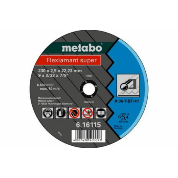 Metabo Rezna ploča Flexiamant Super za čelik A 36-T, 230 x 2,5 x 22,23 mm, 616115000
