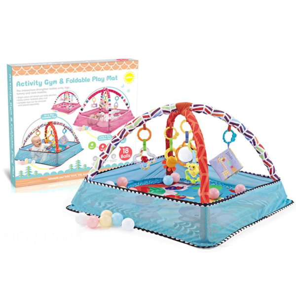 KikkaBoo Podloga za igru sa 18 loptica Blue Animals (KKB10235)