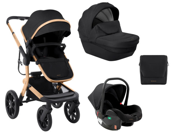 KikkaBoo Kolica Irene premium 3in1 set sa I-SIZE autosedištem i tvrdom korpom Black (KKB11251)