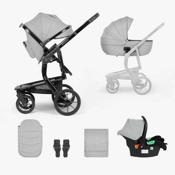 KikkaBoo Kolica Irene premium 3in1 set sa I-SIZE autosedištem i tvrdom korpom Light Grey (KKB11253)