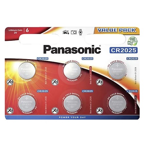 Panasonic Lithium baterije CR2025 3V - 6 komada