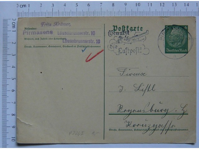 Dopisnica - 1934 - Luftpost