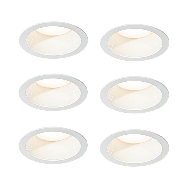 Set od 6 ugradnih reflektora beli uklj. LED 3000K-5000K - Elias