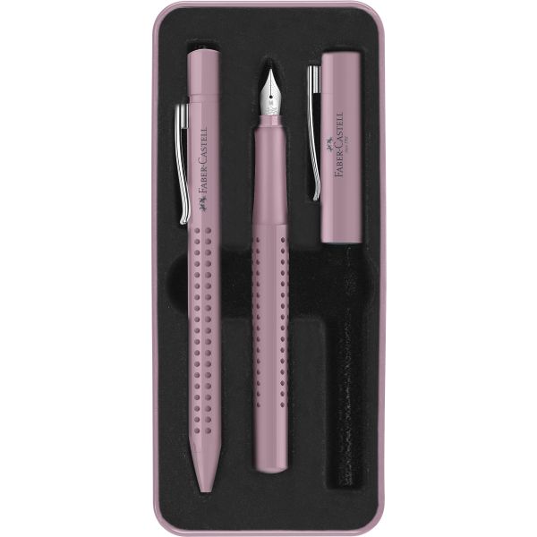 Hemijska olovka i naliv pero Grip u setu Faber-Castell rose shadow