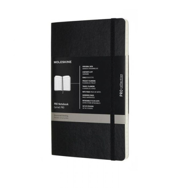 Rokovnik Moleskine Pro black mek povez LG