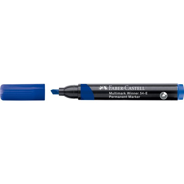Marker permanentni Faber-Castell plavi kosi vrh
