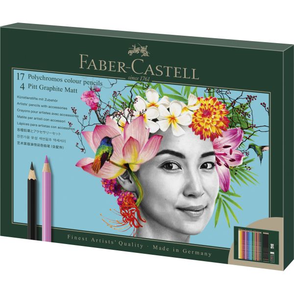 Drvene bojice Polychromos i Pitt graphit matt u setu Faber-Castell 1/23