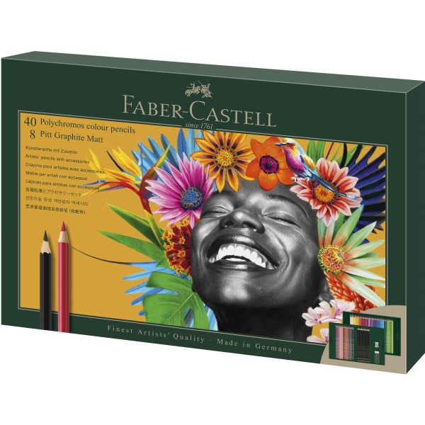 Drvene bojice Polychromos i Pitt graphit matt u setu Faber-Castell 1/50