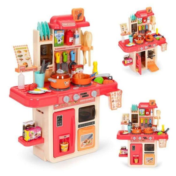 ECO TOYS Kuhinja za decu sa 42 elementa, pink