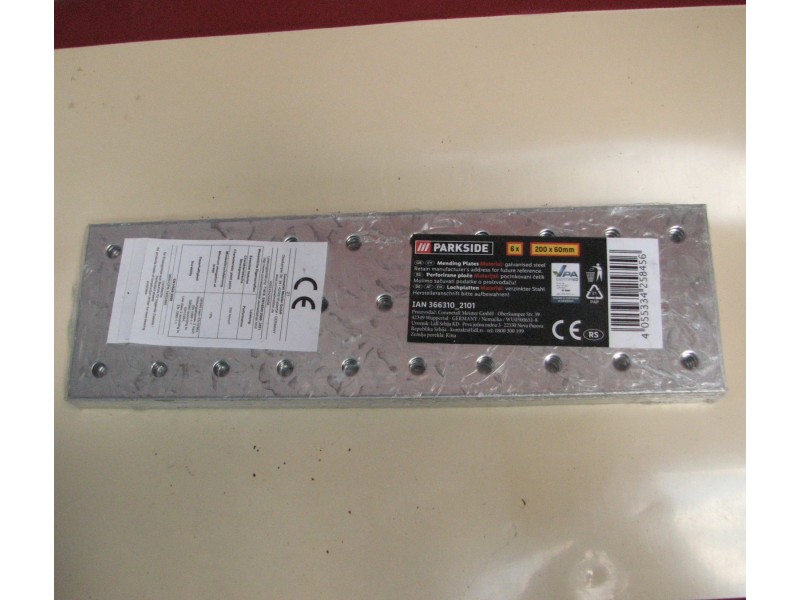 = Perforirane ploče 6 kom 200x60mm, pocinkovani čelik