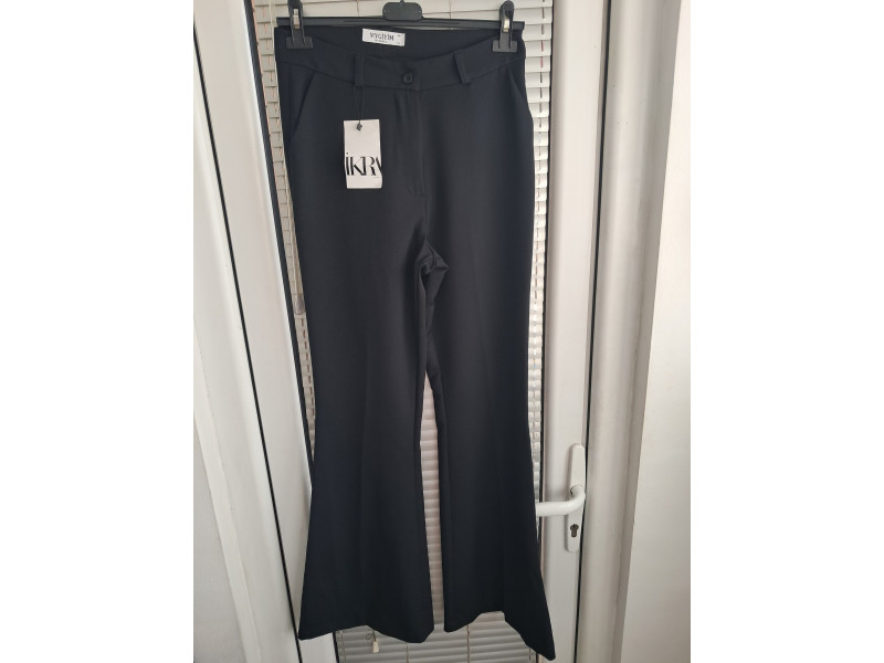 NOVE crne zvonarice visok struk vel 38