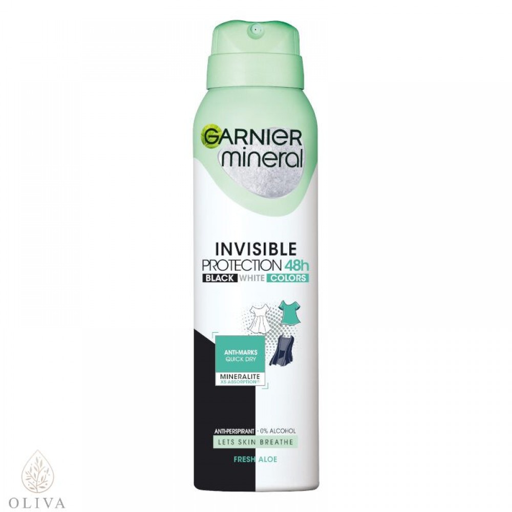 GARNIER DEO MINERAL INVISIBLE BLACK, WHITE & COLORS FRESH SPREJ 150 ML