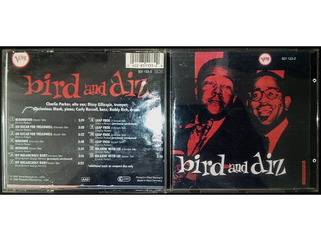 Charlie Parker/Dizzy Gillespie Bird &; Diz CD