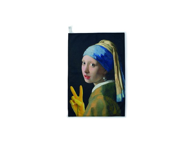 Dekorativna krpa - Dry Humour, Tea Towels, Girl with a Yellow Glove