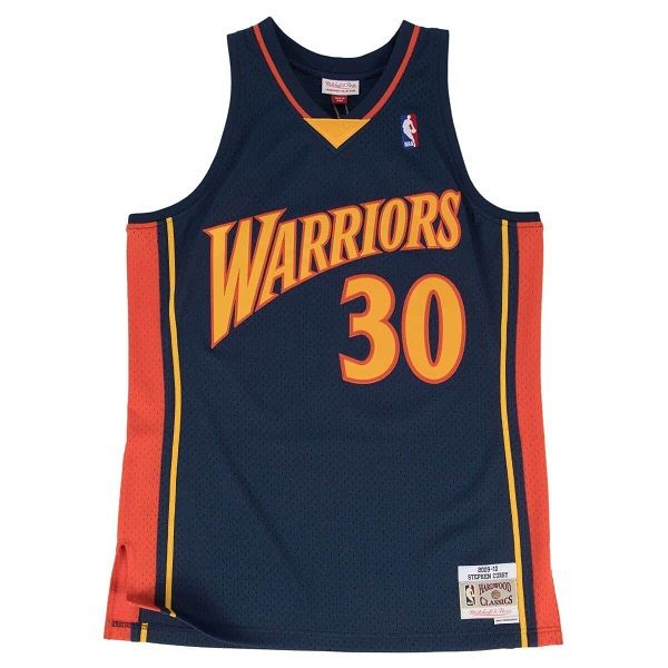 NBA GOLDEN STATE WARRIORS 2009-10 STEPHEN CURRY SWINGMAN JERSEY 'NAVY'