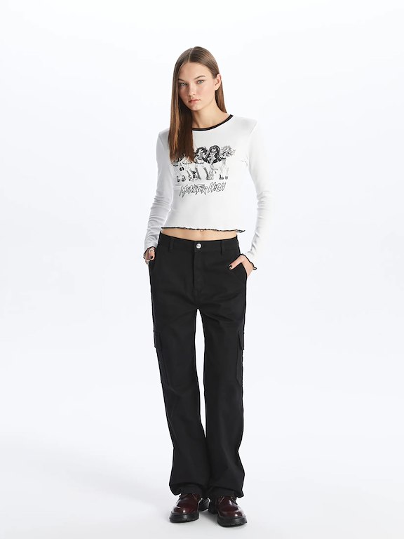 LC Waikiki Ženske kargo pantalone S48939Z8-CVL, Crne